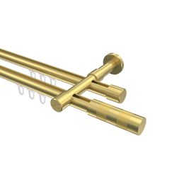 GARDINENSTANGE INNENLAUF Prestige Mavell 360 cm (geteilt in 2 x 180 cm), 2-l&auml;ufig, 20 mm &Oslash; Messing-Optik
