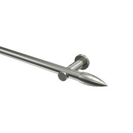 GARDINENSTANGE Platon Samanto 260 cm (geteilt in 2 x 130 cm), 1-l&auml;ufig (ohne Ringe), 20 mm &Oslash; Edelstahl-Optik