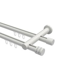 GARDINENSTANGE INNENLAUF Platon Estana 600 cm (geteilt in 3 x 200 cm), 2-l&auml;ufig, 20 mm &Oslash; Wei&szlig;