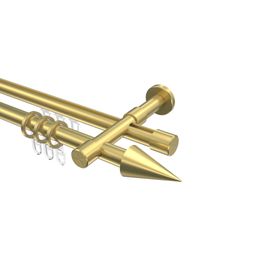 GARDINENSTANGE RUNDROHR-INNENLAUF Prestige Savio 200 cm, 2-l&auml;ufig, 20 mm &Oslash; Messing-Optik