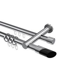 GARDINENSTANGE RUNDROHR-INNENLAUF Platon Verano 200 cm, 2-l&auml;ufig, 20 mm &Oslash; Chrom