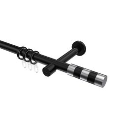 GARDINENSTANGE Prestige Mavell 320 cm (geteilt in 2 x 160 cm), 1-l&auml;ufig, 20 mm &Oslash; Schwarz