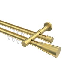 GARDINENSTANGE INNENLAUF Prestige Tanara 300 cm (geteilt in 3 x 100 cm), 2-l&auml;ufig, 20 mm &Oslash; Messing-Optik