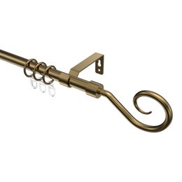 GARDINENSTANGE Olymp Allegra 320 cm (geteilt in 2 x 160 cm), 1-l&auml;ufig, 16 mm &Oslash; Messing Antik