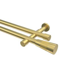 GARDINENSTANGE Prestige Tanara 540 cm (geteilt in 3 x 180 cm), 2-l&auml;ufig (ohne Ringe), 20 mm &Oslash; Messing-Optik
