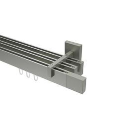 GARDINENSTANGE INNENLAUF Smartline Lox 480 cm (geteilt in 3 x 160 cm), 3-l&auml;ufig, 14x35 mm Edelstahl-Optik