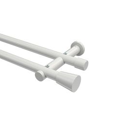 GARDINENSTANGE Platon Sitra 260 cm (geteilt in 2 x 130 cm), 2-l&auml;ufig (ohne Ringe), 20 mm &Oslash; Wei&szlig;