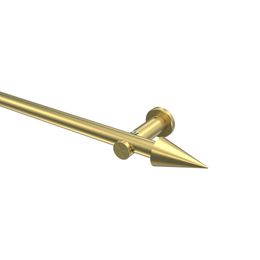 GARDINENSTANGE Platon Savio 140 cm, 1-l&auml;ufig (ohne Ringe), 20 mm &Oslash; Messing-Optik