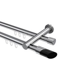 GARDINENSTANGE INNENLAUF Platon Verano 320 cm (geteilt in 2 x 160 cm), 2-l&auml;ufig, 20 mm &Oslash; Chrom