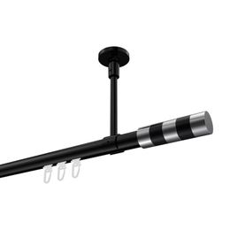 GARDINENSTANGE INNENLAUF Sonette Mavell 420 cm (geteilt in 3 x 140 cm), 1-l&auml;ufig, 20 mm &Oslash; Schwarz