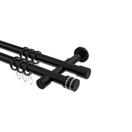 GARDINENSTANGE Prestige Estana 180 cm, 2-l&auml;ufig, 20 mm &Oslash; Schwarz