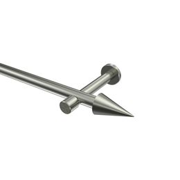 GARDINENSTANGE Prestige Savio 180 cm, 1-l&auml;ufig (ohne Ringe), 20 mm &Oslash; Edelstahl-Optik