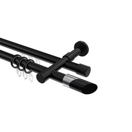 GARDINENSTANGE RUNDROHR-INNENLAUF Prestige Verano 200 cm, 2-l&auml;ufig, 20 mm &Oslash; Schwarz