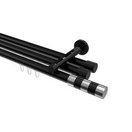 GARDINENSTANGE INNENLAUF Siteno Mavell 140 cm, 3-l&auml;ufig, 20 mm &Oslash; Schwarz