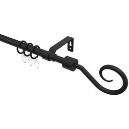GARDINENSTANGE / TELESKOPSTANGE Hera Helix 130-240 cm, 1-l&auml;ufig, 16/13 mm &Oslash; Schwarz