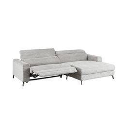 KAWOLA ECKSOFA LAISKA Hellgrau Cord Relaxfunktion