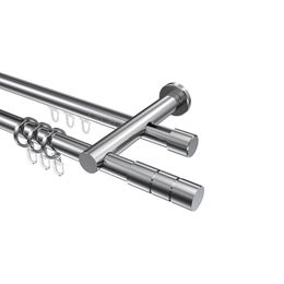 GARDINENSTANGE RUNDROHR-INNENLAUF Platon Elanto 520 cm (geteilt in 4 x 130 cm), 2-l&auml;ufig, 20 mm &Oslash; Chrom
