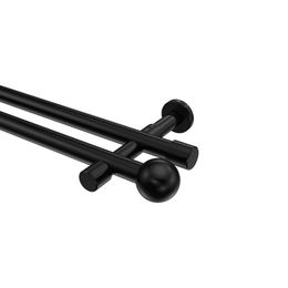GARDINENSTANGE Prestige Luino 140 cm, 2-l&auml;ufig (ohne Ringe), 20 mm &Oslash; Schwarz