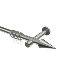 GARDINENSTANGE Prestige Savio 520 cm (geteilt in 4 x 130 cm), 1-l&auml;ufig, 20 mm &Oslash; Edelstahl-Optik