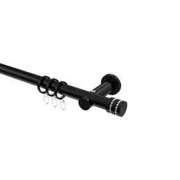 GARDINENSTANGE Platon Estana 420 cm (geteilt in 3 x 140 cm), 1-l&auml;ufig, 20 mm &Oslash; Schwarz