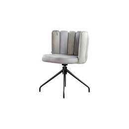 KAWOLA ESSZIMMERSTUHL JADA Grau Velvet Drehbar (360&deg;) (1er-Set)