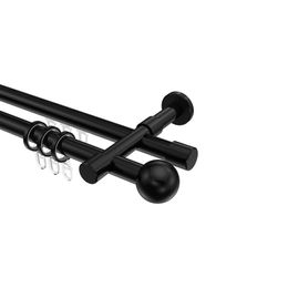 GARDINENSTANGE RUNDROHR-INNENLAUF Prestige Luino 100 cm, 2-l&auml;ufig, 20 mm &Oslash; Schwarz