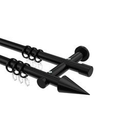 GARDINENSTANGE Platon Savio 520 cm (geteilt in 4 x 130 cm), 2-l&auml;ufig, 20 mm &Oslash; Schwarz