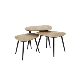 KAWOLA COUCHTISCH TIBALI 3ER SET Bronze Metall