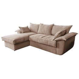 KAWOLA ECKSOFA DAMETO Braun Cord Mit Schlaffunktion