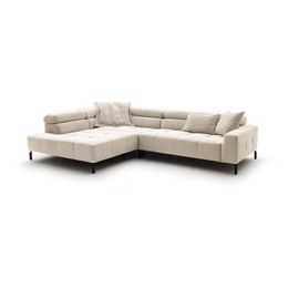 KAWOLA ECKSOFA MIT MOTORISCHEM SITZVORZUG OHIO Wei&szlig; Cord Relaxfunktion