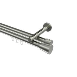 GARDINENSTANGE INNENLAUF Siteno Sitra 180 cm, 2-l&auml;ufig, 20 mm &Oslash; Edelstahl-Optik
