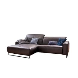 KAWOLA ECKSOFA YORK Dunkelbraun Leder