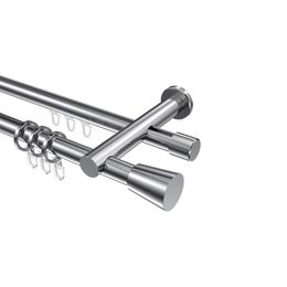 GARDINENSTANGE RUNDROHR-INNENLAUF Platon Sitra 140 cm, 2-l&auml;ufig, 20 mm &Oslash; Chrom
