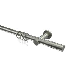 GARDINENSTANGE Platon Elanto 240 cm (geteilt in 2 x 120 cm), 1-l&auml;ufig, 20 mm &Oslash; Edelstahl-Optik