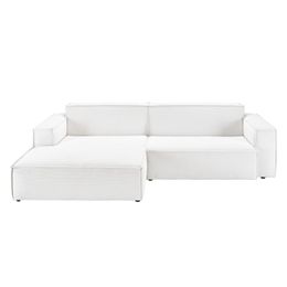 KAWOLA ECKSOFA SAMU Wei&szlig; Cord