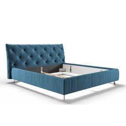 KAWOLA POLSTERBETT ANNY Petrol Velvet