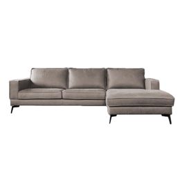 KAWOLA ECKSOFA BLOOM Hellgrau Leder