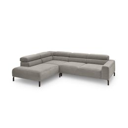 KAWOLA ECKSOFA MIT MOTORISCHEM SITZVORZUG DELIA Grau Cord Relaxfunktion
