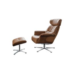 KAWOLA RELAXSESSELSET TOSAR Braun Leder