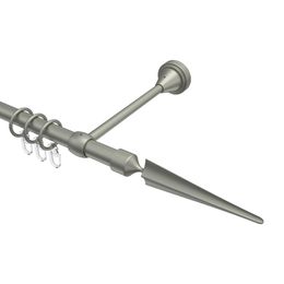 GARDINENSTANGE Primus Lorenzo 260 cm (geteilt in 2 x 130 cm), 1-l&auml;ufig, 16 mm &Oslash; Chrom matt