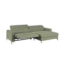 KAWOLA ECKSOFA LAISKA Gr&uuml;n Cord Relaxfunktion