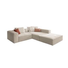 KAWOLA ECKSOFA CARMO Wei&szlig; Flachgewebe