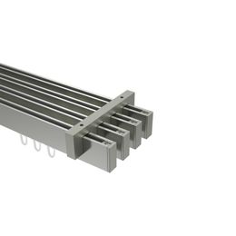 GARDINENSTANGE INNENLAUF Smartline Paxo 360 cm (geteilt in 2 x 180 cm), 4-l&auml;ufig, 14x35 mm Edelstahl-Optik