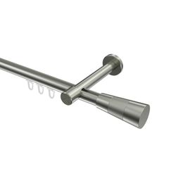 GARDINENSTANGE INNENLAUF Prestige Tanara 400 cm (geteilt in 2 x 200 cm), 1-l&auml;ufig, 20 mm &Oslash; Edelstahl-Optik
