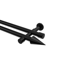 GARDINENSTANGE Prestige Savio 180 cm, 2-l&auml;ufig (ohne Ringe), 20 mm &Oslash; Schwarz