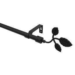 GARDINENSTANGE Olymp Alessia 600 cm (geteilt in 3 x 200 cm), 1-l&auml;ufig (ohne Ringe), 16 mm &Oslash; Schwarz
