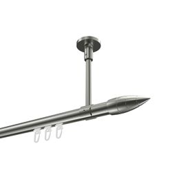 GARDINENSTANGE INNENLAUF Sonette Samanto 400 cm (geteilt in 2 x 200 cm), 1-l&auml;ufig, 20 mm &Oslash; Edelstahl-Optik