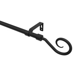 GARDINENSTANGE Olymp Allegra 140 cm, 1-l&auml;ufig (ohne Ringe), 16 mm &Oslash; Schwarz