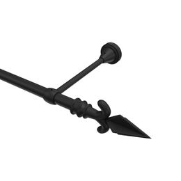 GARDINENSTANGE Primus Matteo 280 cm (geteilt in 2 x 140 cm), 1-l&auml;ufig (ohne Ringe), 16 mm &Oslash; Schwarz
