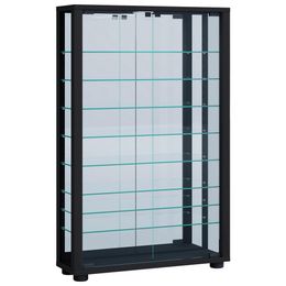 Mid.you Vitrine, Schwarz, Kunststoff, 8 F&auml;cher, 59x91.3x18 cm, in verschiedenen Holzdekoren erh&auml;ltlich, Wohnzimmer, Wohnw&auml;nde, Vitrinenschr&auml;nke